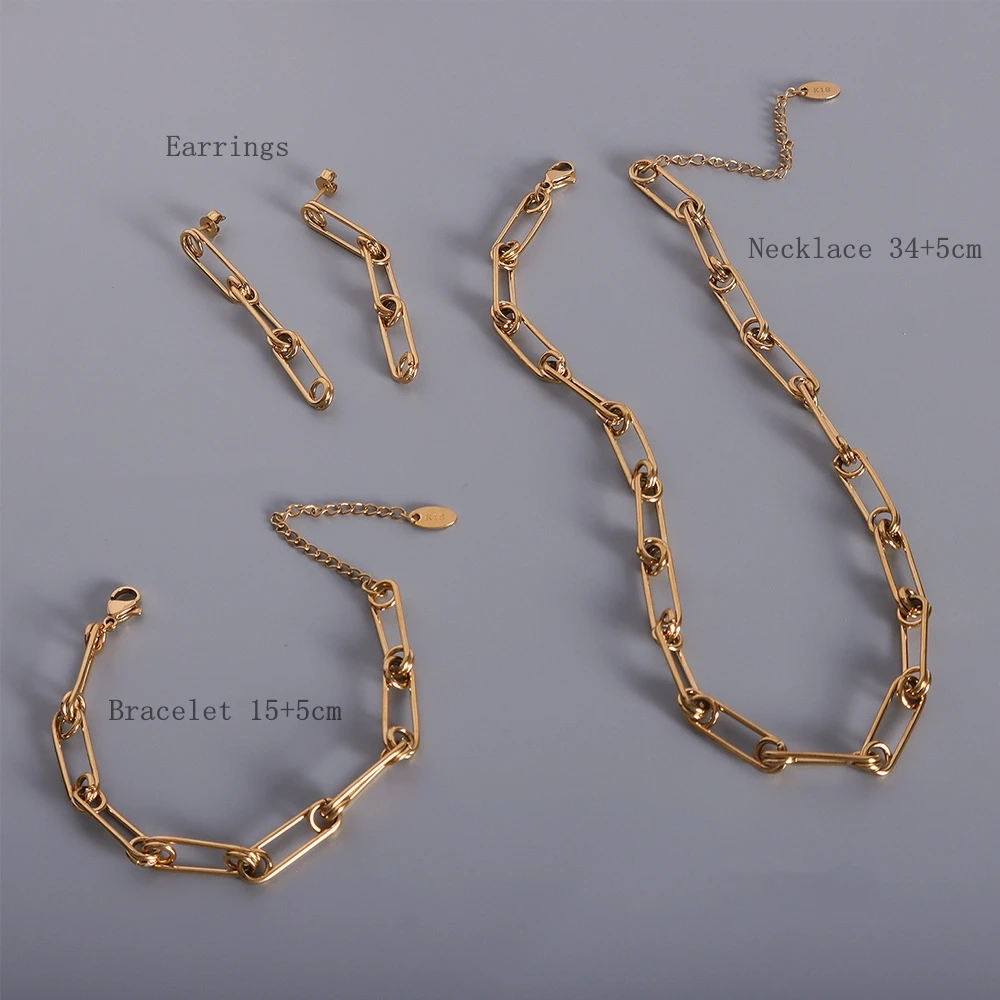 Fashion Jewelry Jewelry Sets Paperclip Chain Necklace Gold Chain ...