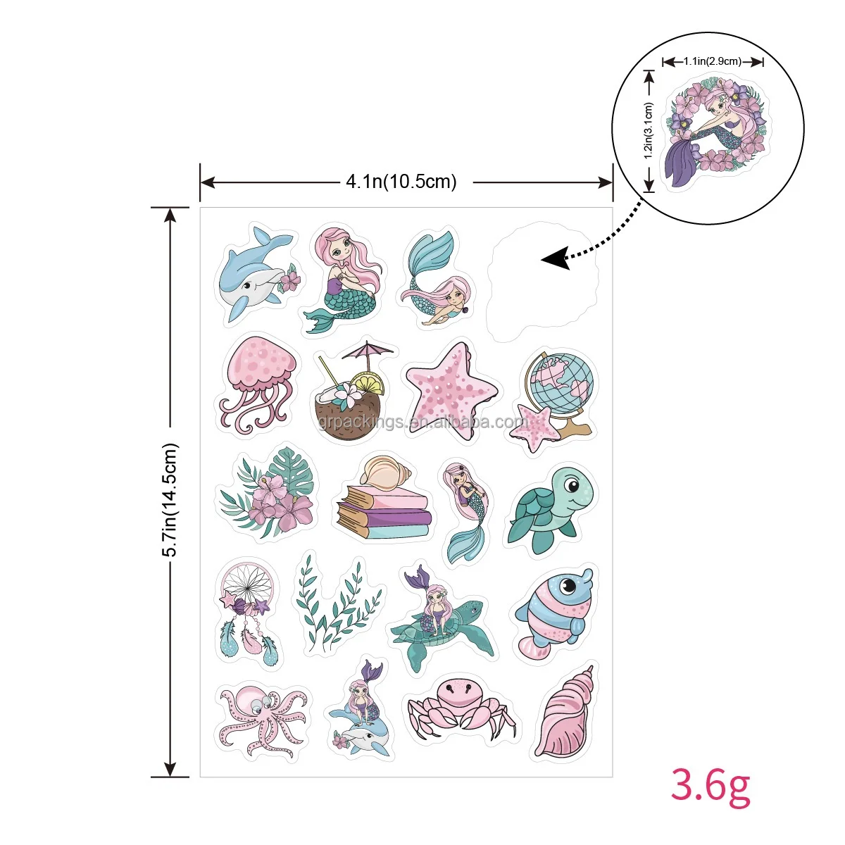 Kiss Cut Cute Cartoon Sticker Sheet for Kids Adults Water Bottle Laptop ...