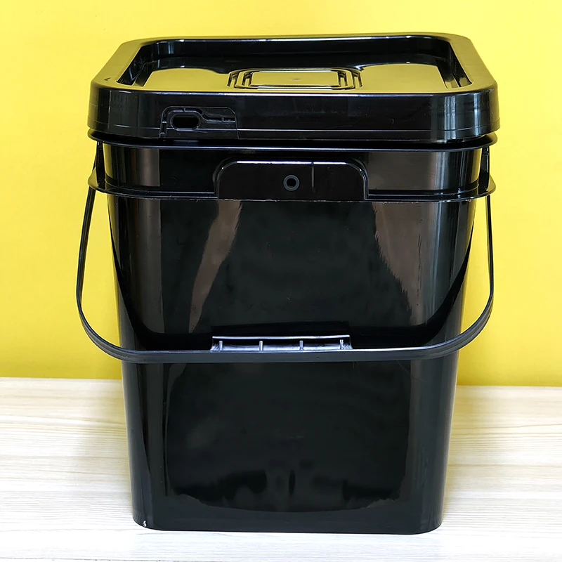 12-liter square Plastic Bucket square Ice Bucket Black Plastic Storage ...