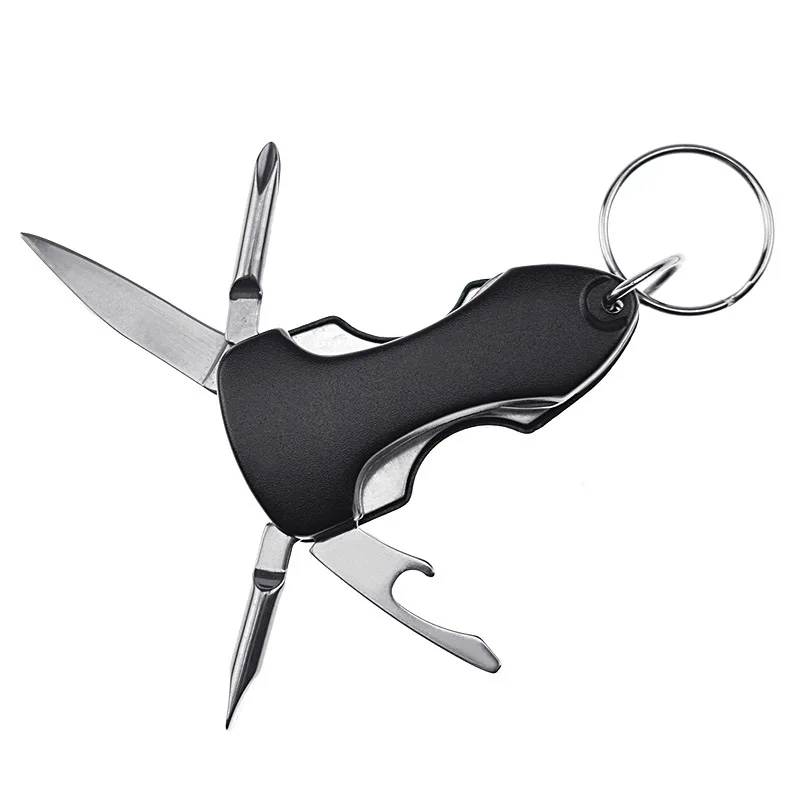 7in1 Camping Multifunction Tactical Key Chains Tool Survival EDC Gear ...