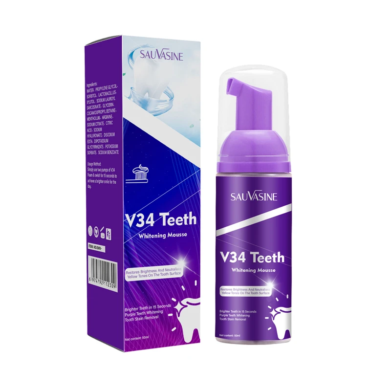 Sauvasine V34 Teeth Brightening Whitening Mousse 2023 Toothpaste For ...