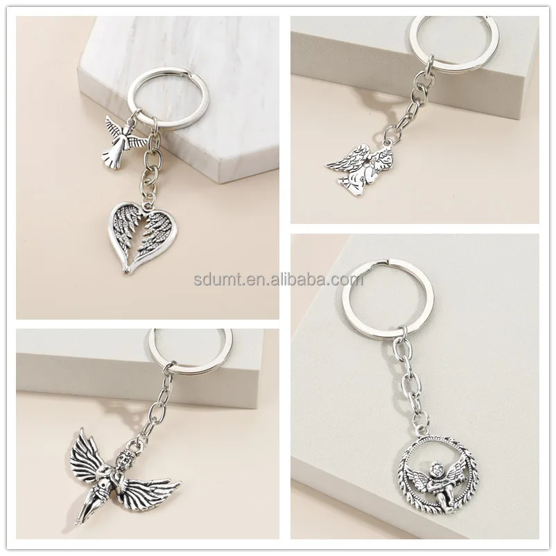 Hot Sale Angel Keyring Angle Shaped Keychain Festival Gift Metal Key ...