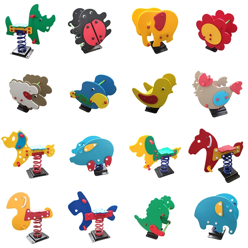 Kids Plastic Spring Riders Spring Rocking Horse Garden Play Animal ...