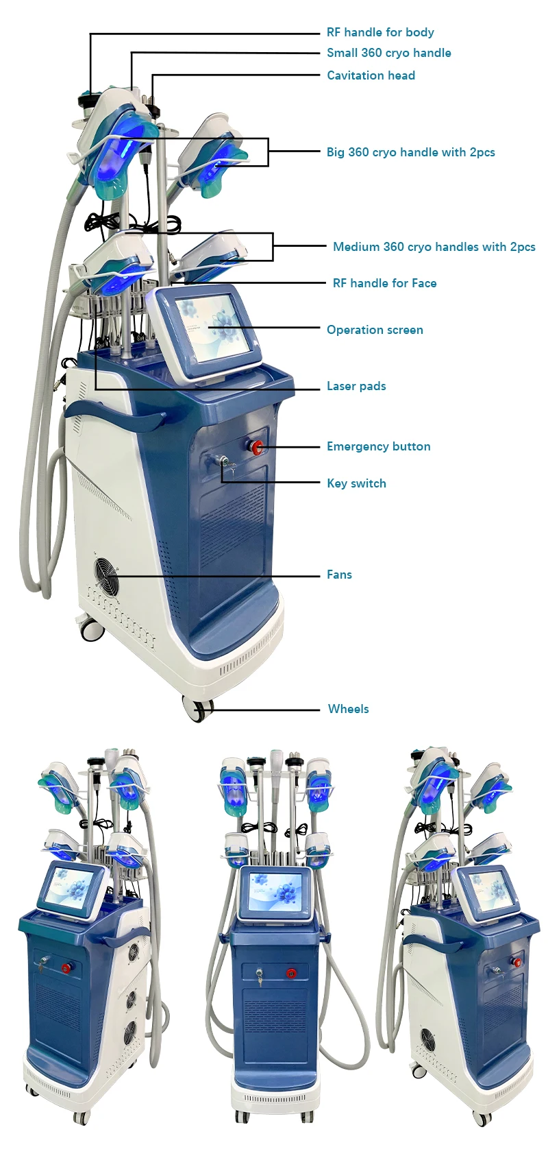 Professional Criolipolisys Cryo Fat Reduction Weight Loss Machine Cold ...