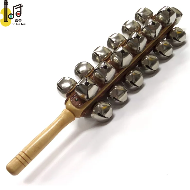 25 Bells Hand Jingle Bells Handheld Wooden Handle Bells Rattles ...