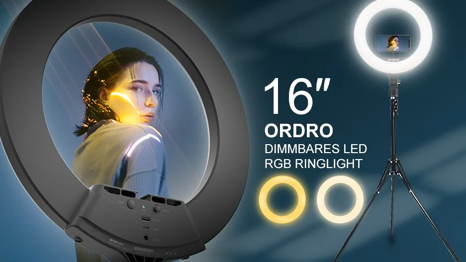 Ordro Rgb 16inch Big Led Ring Light With Tripod Stand Phone Holder ...