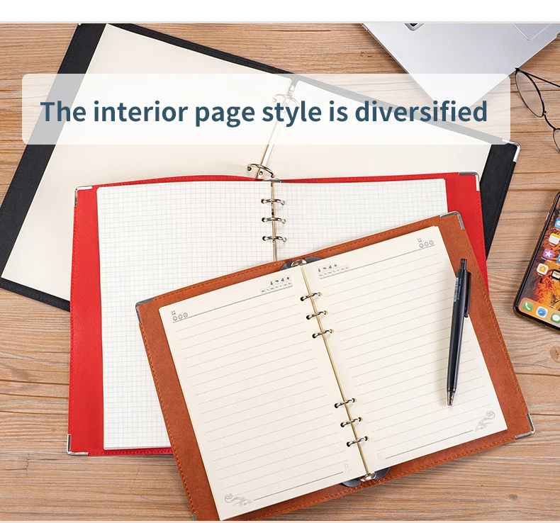 Customizable A4 B5 Plain Binder Notebooks with Logo