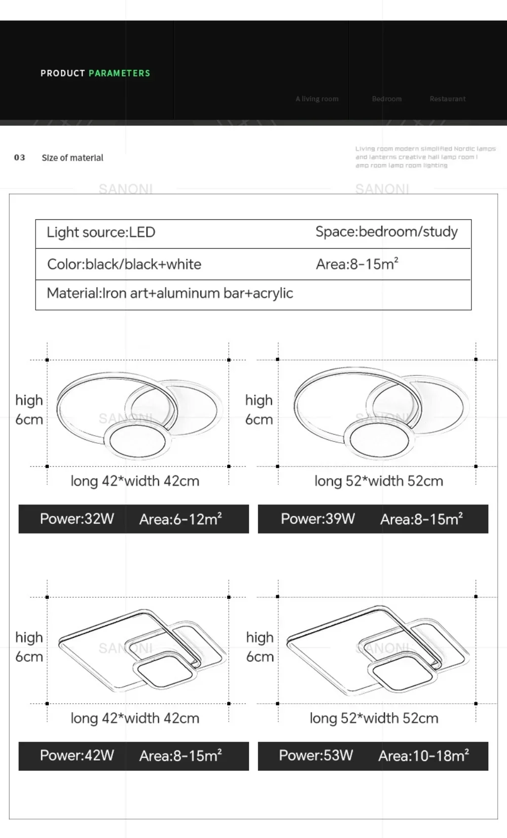 Modern Led Ceiling Light For Bedroom Living Dining Room Study Aisle ...