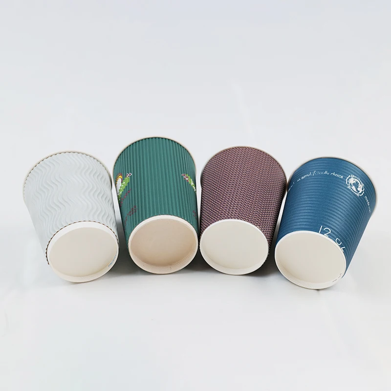 12oz Bubble Tea Disposable Paper Cup Hot Drink Paper Cup Double Wall ...