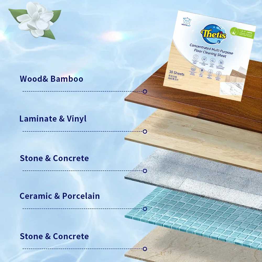 Carta biodegradabile per la pulizia del pavimento sporco, detergente ...