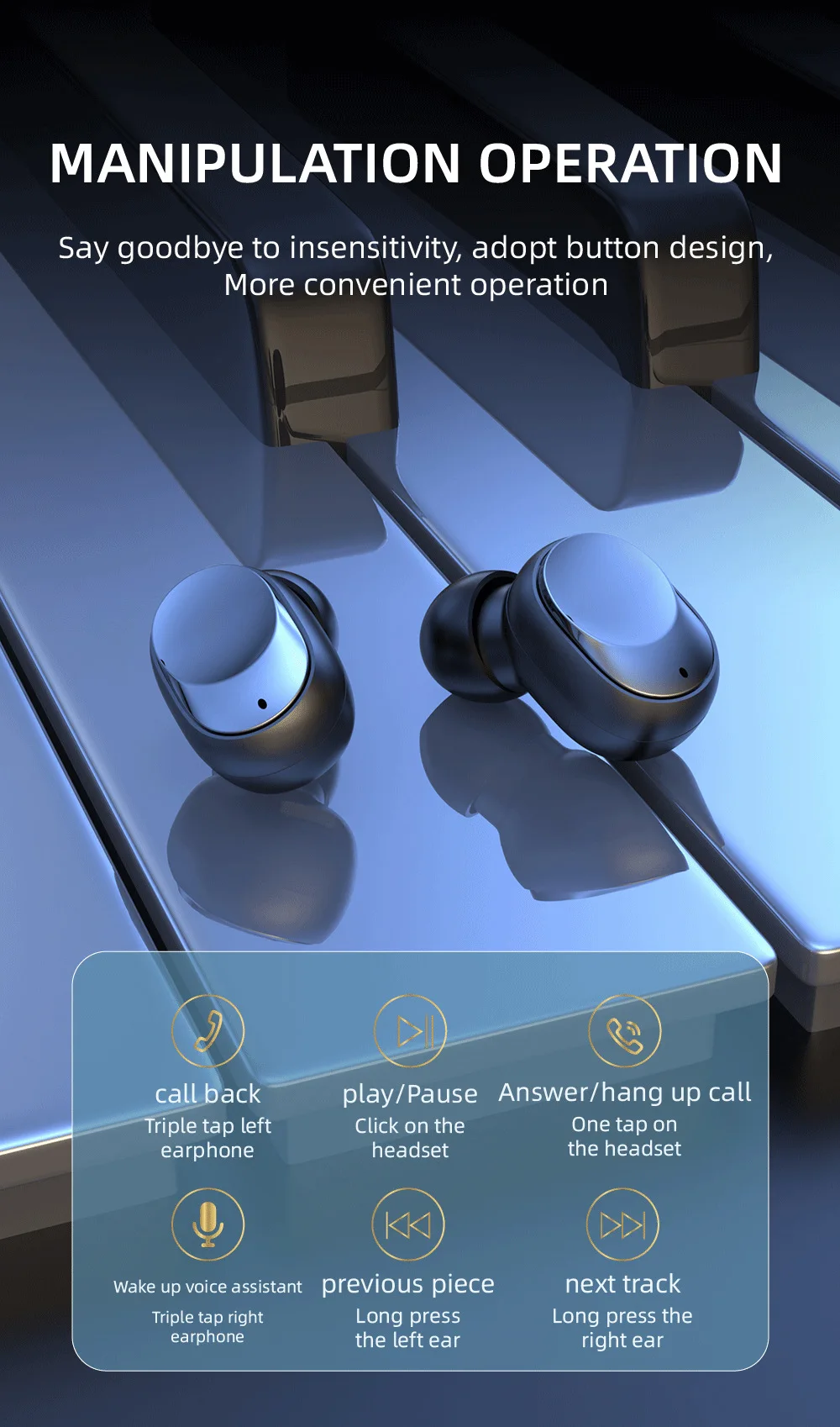 2022 New Y60 Tws True Wireless Stereo Earphone Audifono 5.0 Earphone ...