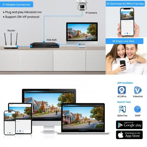 Newest 8MP Indoor Mini PTZ 5x Zoom Two Way Audio with IR Full Color ...