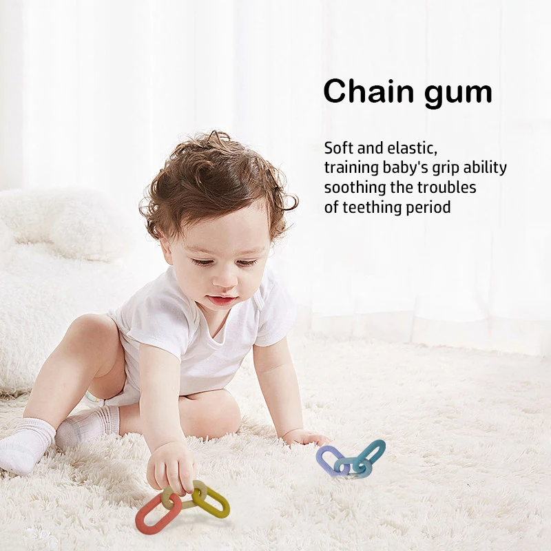 Portable Safety Food Grade Baby Teething Teether Toy Silicone Chew ...