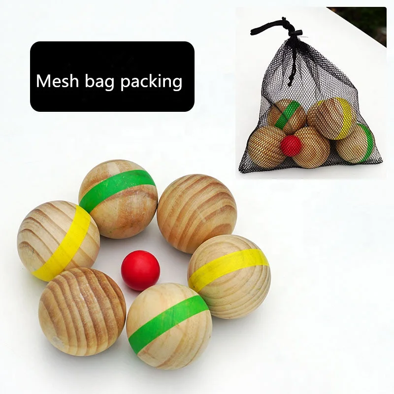 Wooden Petanque Ball Set - 7pcs for Kids' Outdoor Fun