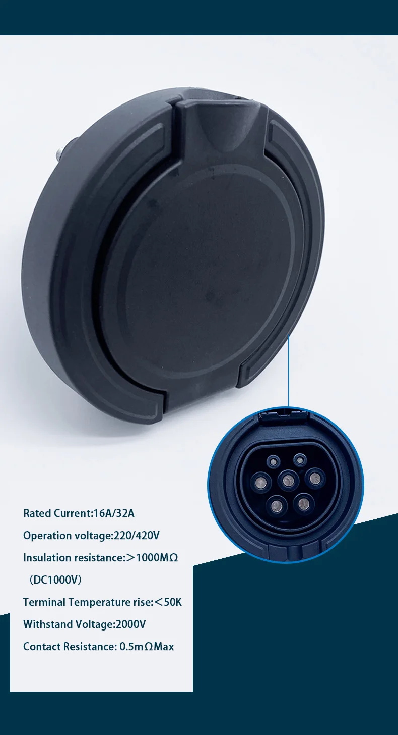 Type 2 Iec 62196-2 Female Socket 16a 11kw 32a 22kw For Ev Charging ...