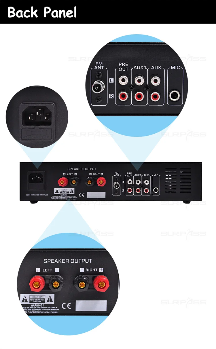 HA280 Mini Stereo Amplifier Public Address System Professional ...