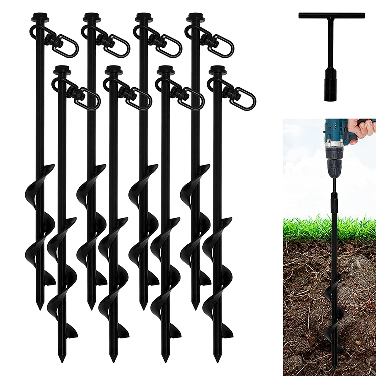 Jh-mech Steel Powder Coated Ground Anchors - Durable & Versatile