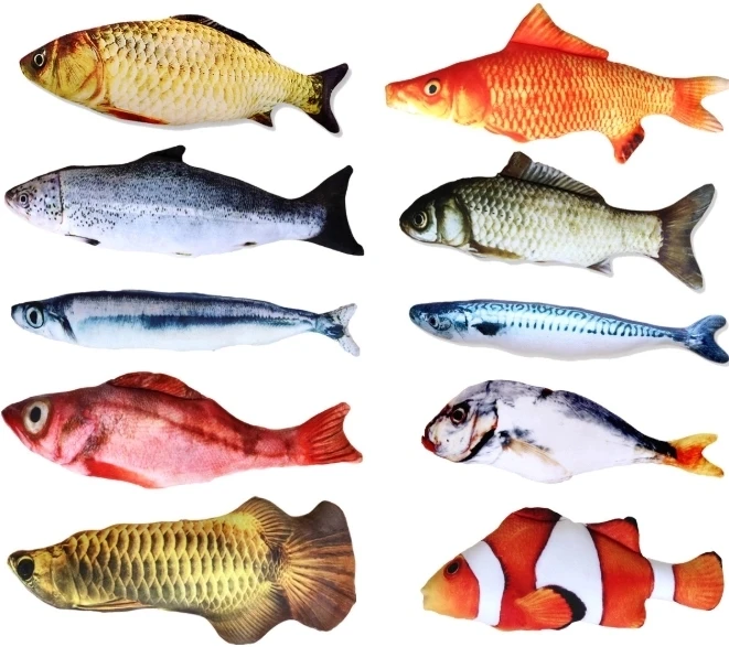 Interactive 3D Fish Toy - Realistic Flopping Plush Animal