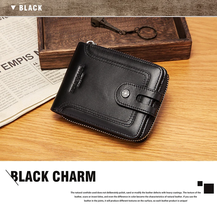 HUMERPAUL Genuine Leather Wallet for Men - RFID Blocking