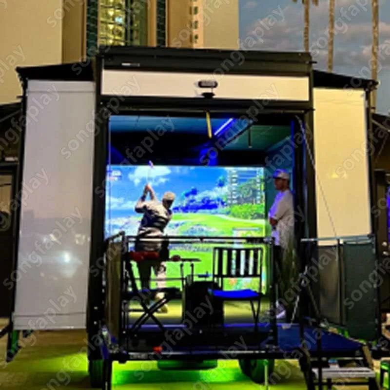 Mobile Golf Simulator Trailer System Songfa Model 1 PVC Durable ...