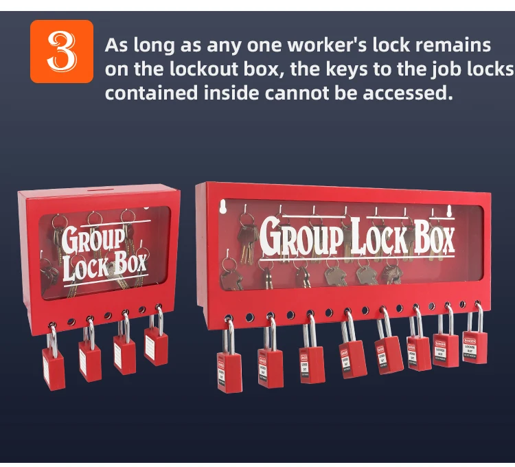 Safety Padlock Metal - Lockout Tagout Wall Mounted Group Lock Box