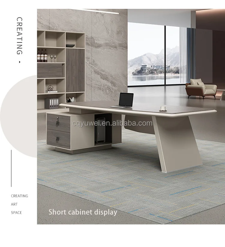 Modern E1 MFC Modular Office Table with Metal Wood Executive Desk ...