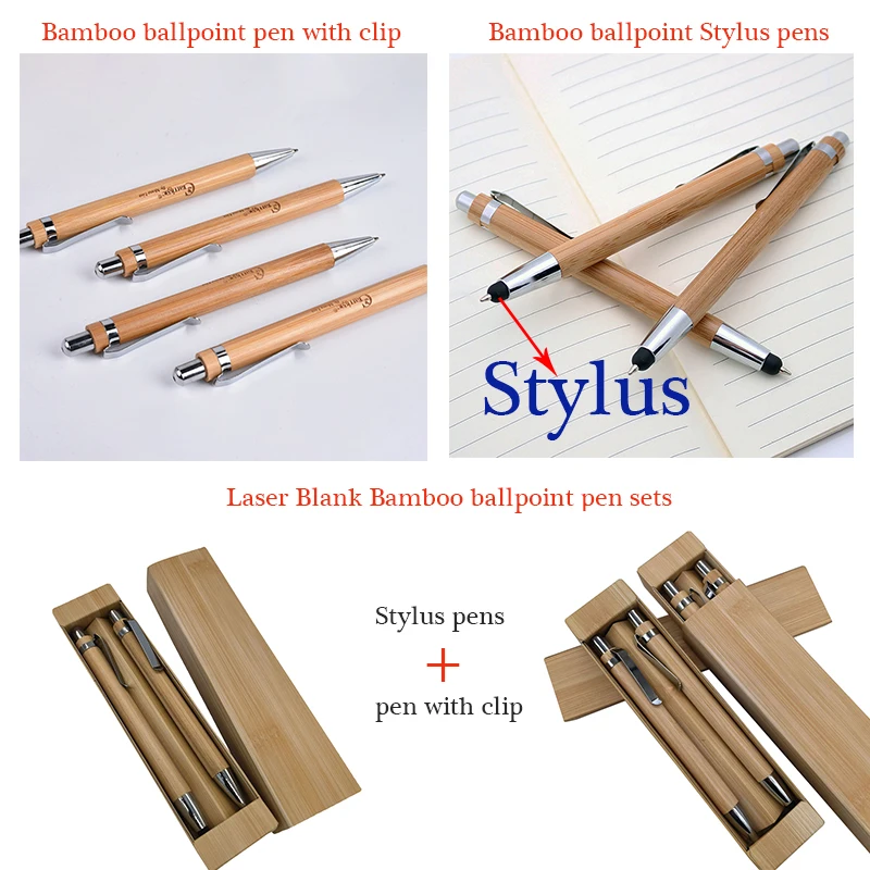 School Supplies Bamboo Pen Personalized Customized Eco Friendly Engraved Bamboo Ballpoint Pen ...