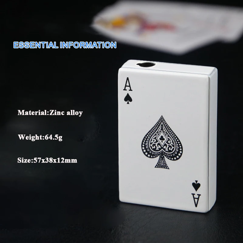 Metal Playing Card Lighter Inflatable Windproof Lighter Joker Lighter ...