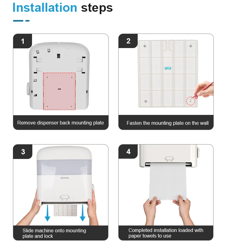 Wall Mounted Max Roll Paper Dispenser - SVAVO ZM-062