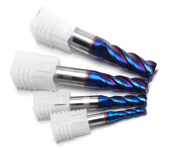 Tools Milling Cutter Hrc65 Cutter 4 Flutes With Nano Blue Coating Cnc ...