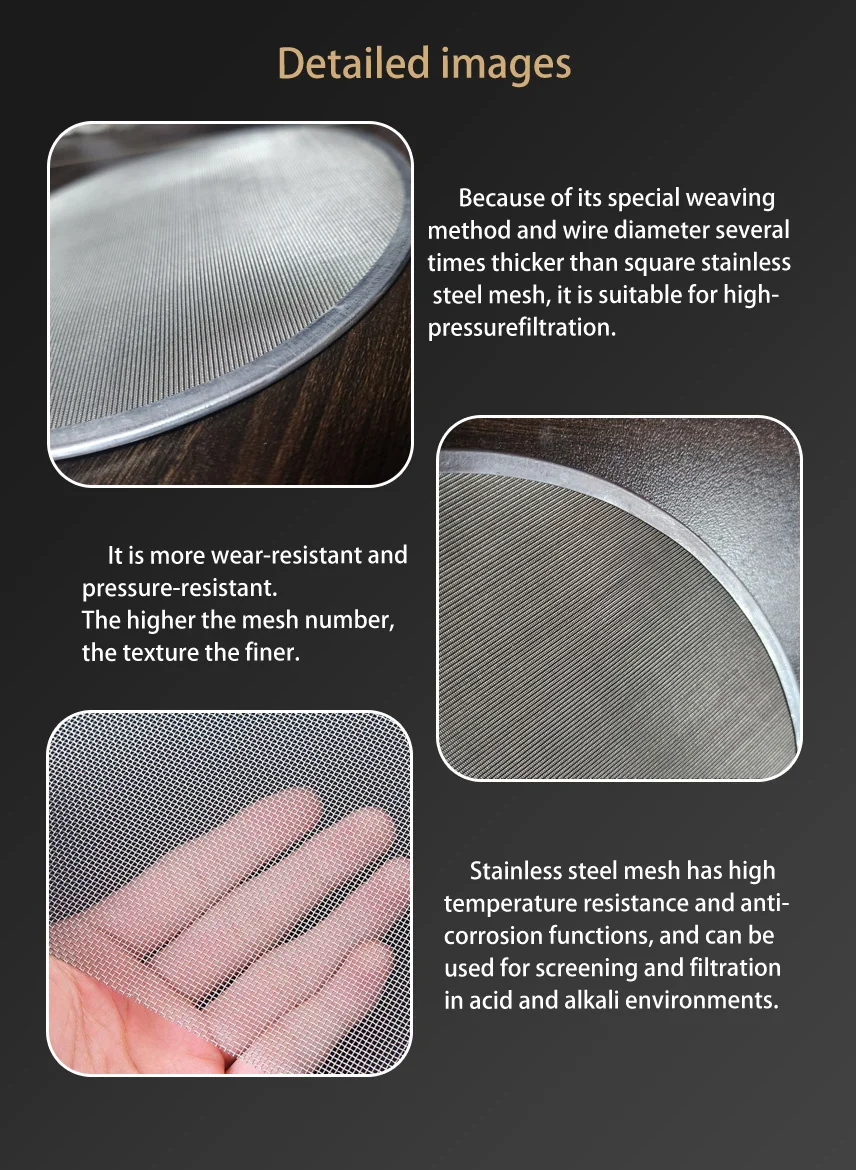 Stainless Steel Woven Wire Mesh Edge Covered Round Disc Filter Porous ...