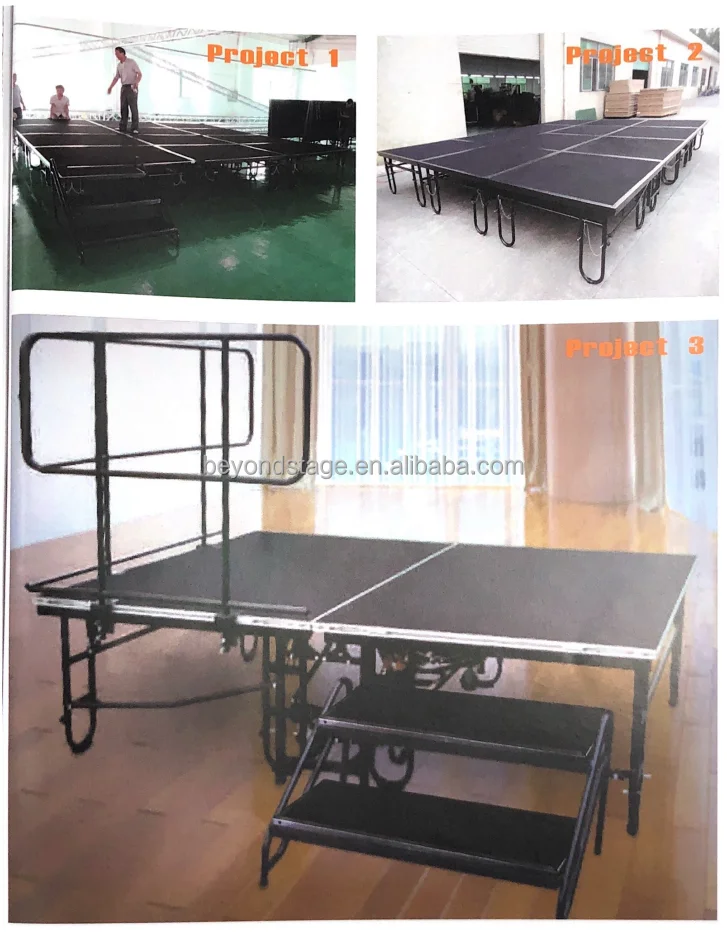 Adjustable Stage Removable Folding Stage with Wheels Quick Setup Stage ...