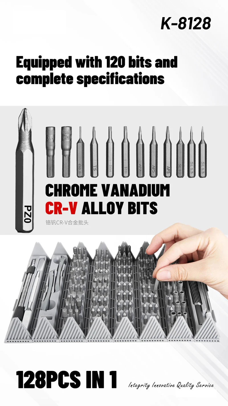 Kaisi K-8128 128 In 1 Precision Screwdriver Set Cr-v Alloy Phone Laptop ...