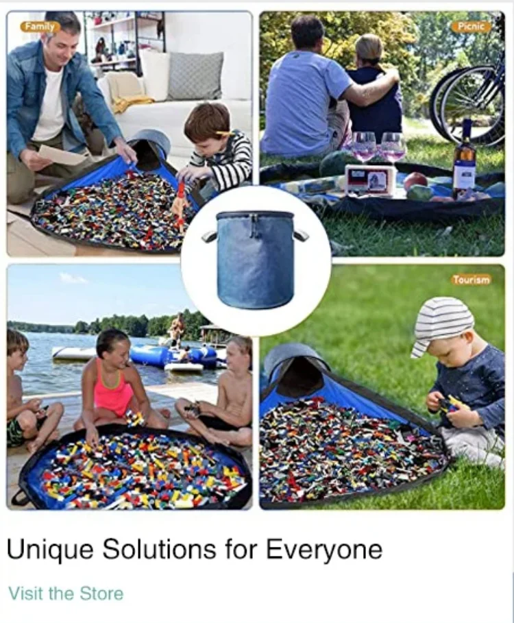 Building Blocks Lego Kids Doll Storage Bag Large Removable Quick ...