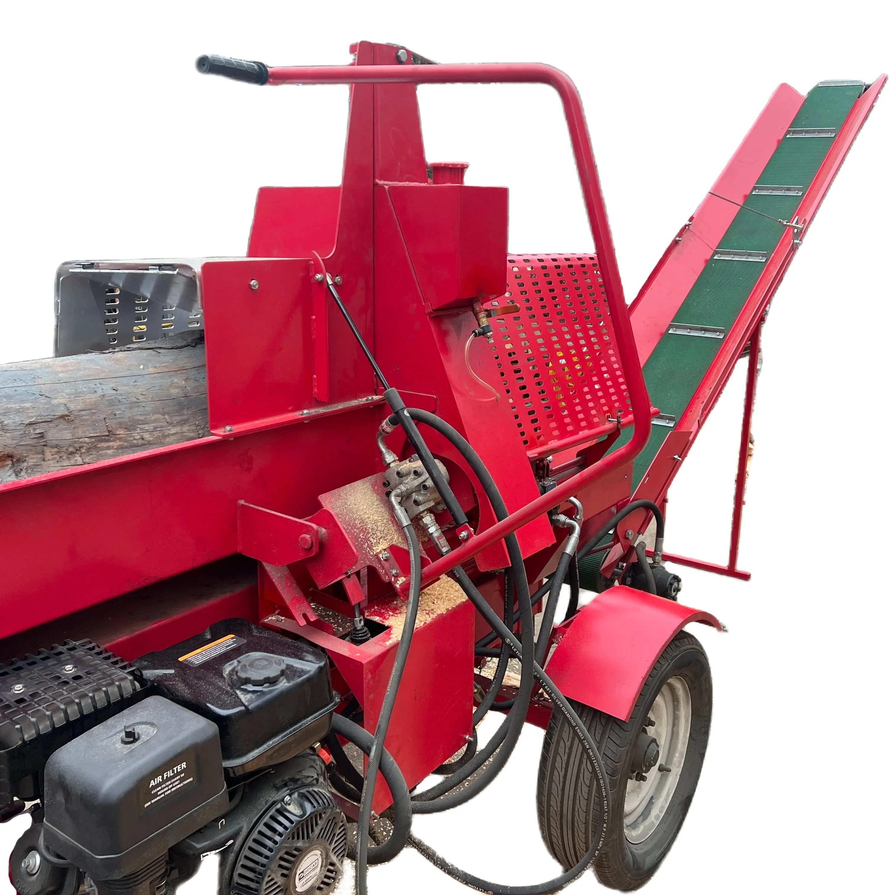 20 Ton Automatic Firewood Processor / Wood Processor With Track For ...