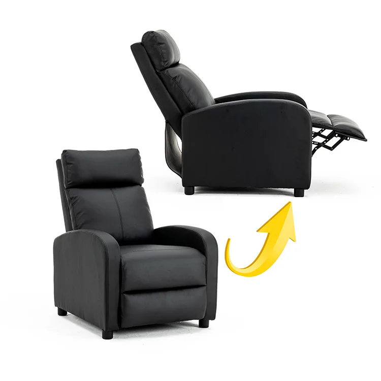 Black Adjustable Recliner Home Theater Seating Recliner Sofa Chair with ...