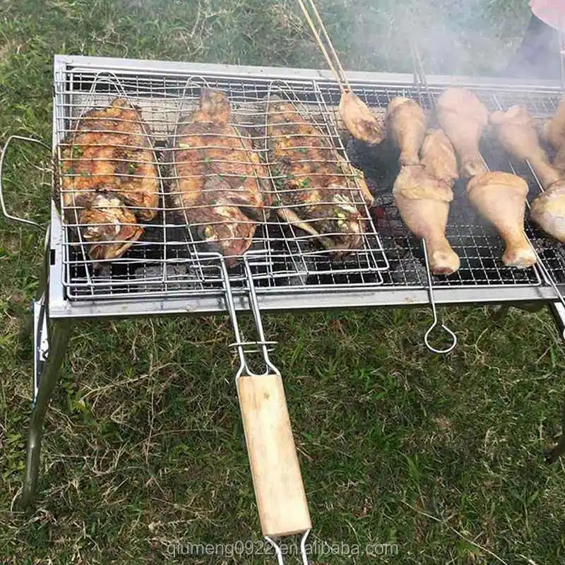 Handle Barbecue Tool Bbq Fish Grill Net Barbecue Grilling Fish Rack Non ...