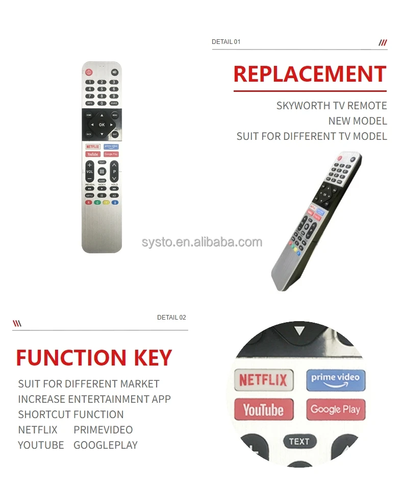 SYSTO L7500V TV Remote Control - Skyworth LCD Replacement