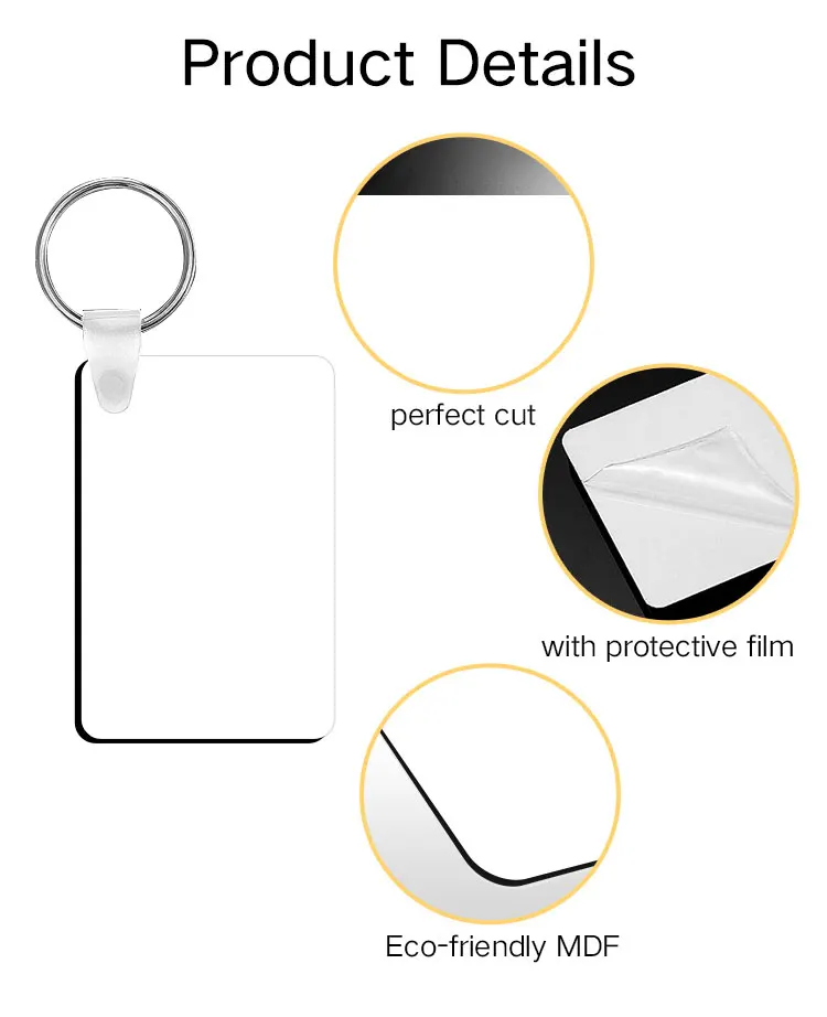 DIY Photo Keychains - Sublimation MDF Blanks with Key Ring