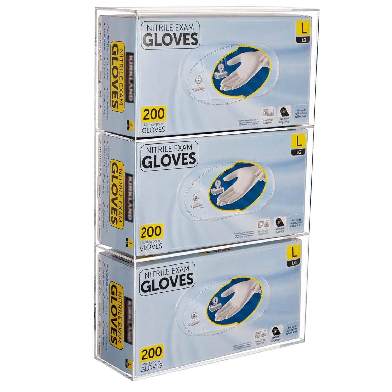 Custom Hospital Rubber Disposable Glove Boxes - Lucite 3 Tier