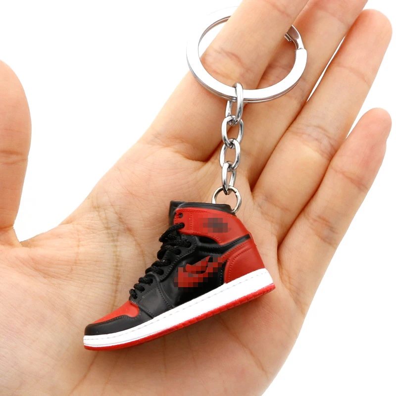 Wholesale 3d Shoe Keychain Aj Pvc Sneaker Keychain With Real Lace Mini ...