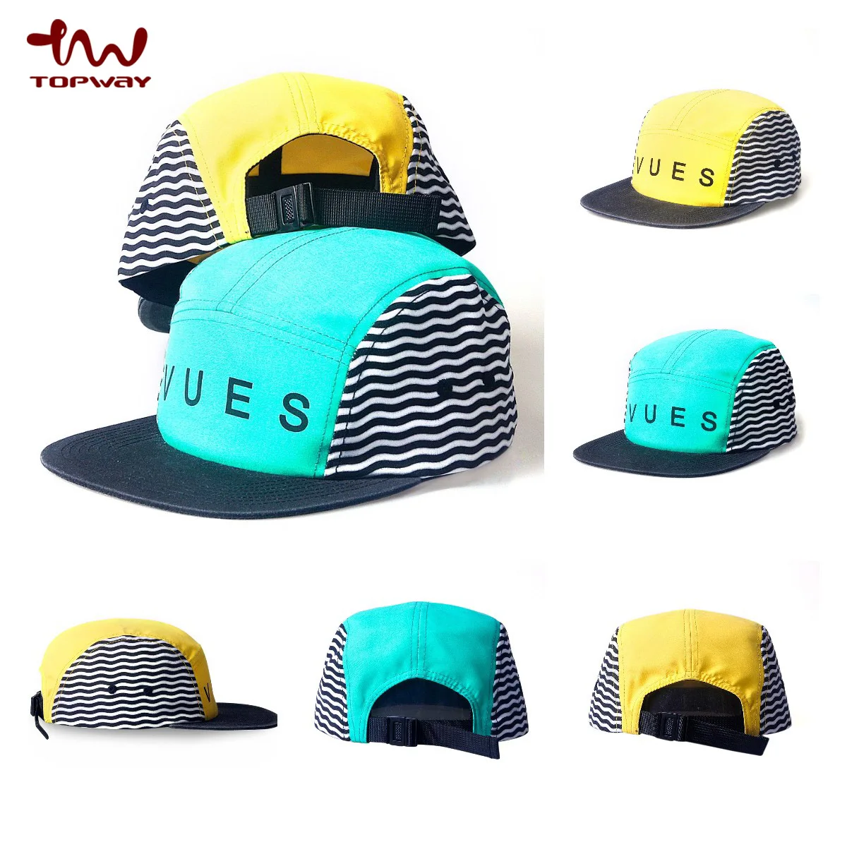 OEM Custom Breathable Mesh Running Hat Cap 5 Panel Nylon