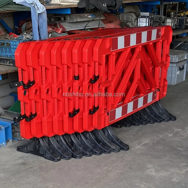 Red Plastic Safety Reflective Warning Barriers for Pedestrian Control