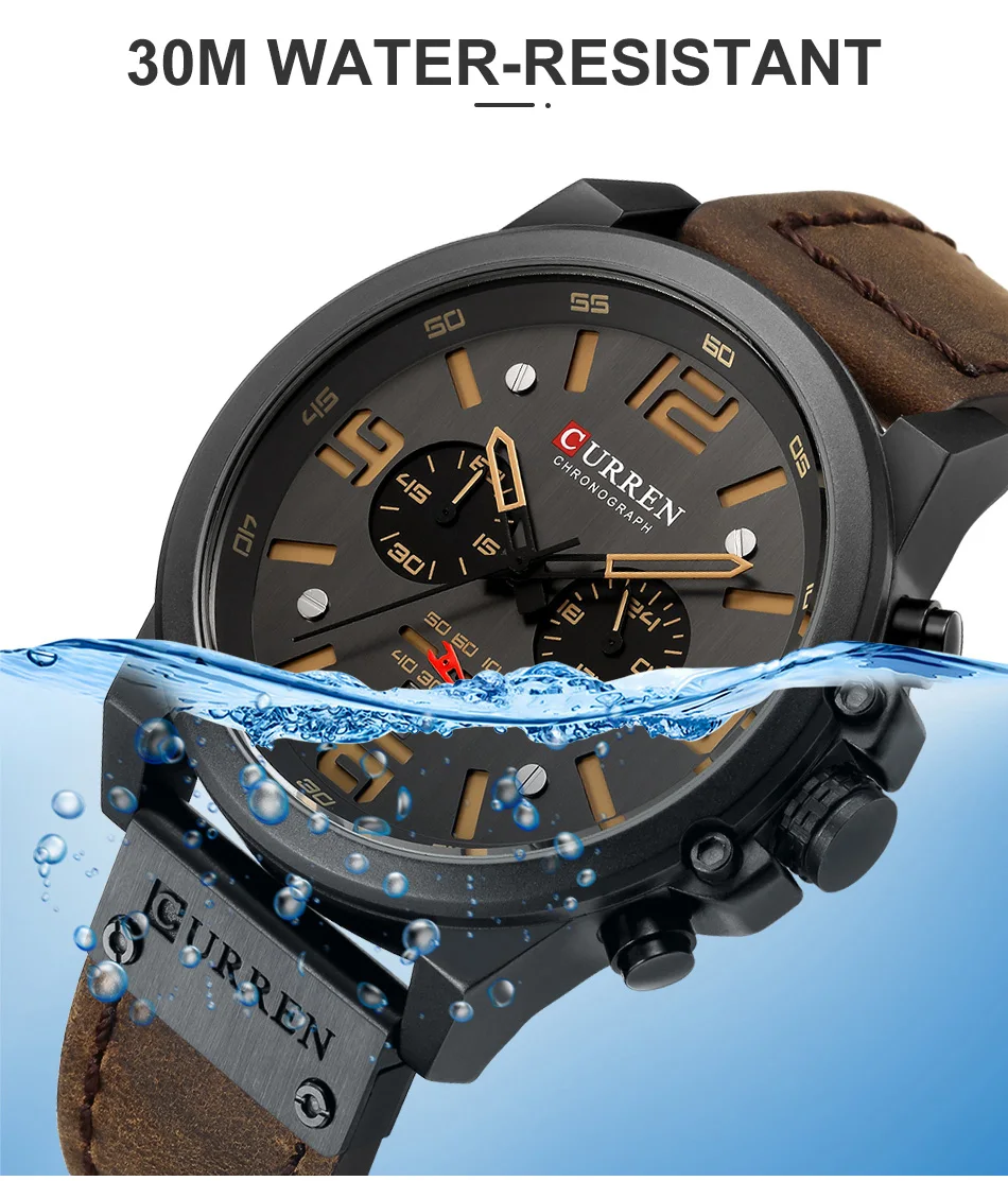 CURREN 8314 Watch - Luxury Waterproof Sport Wrist Chronograph