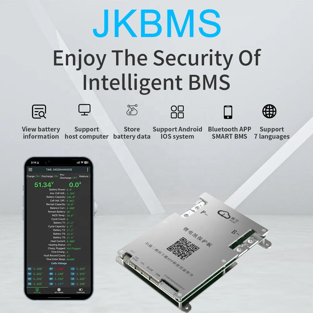Bms Jkbms Bd4a20s4p 150a 200a Smart Bms 8s 10s 12s 13s 14s 15s 16s 20s ...