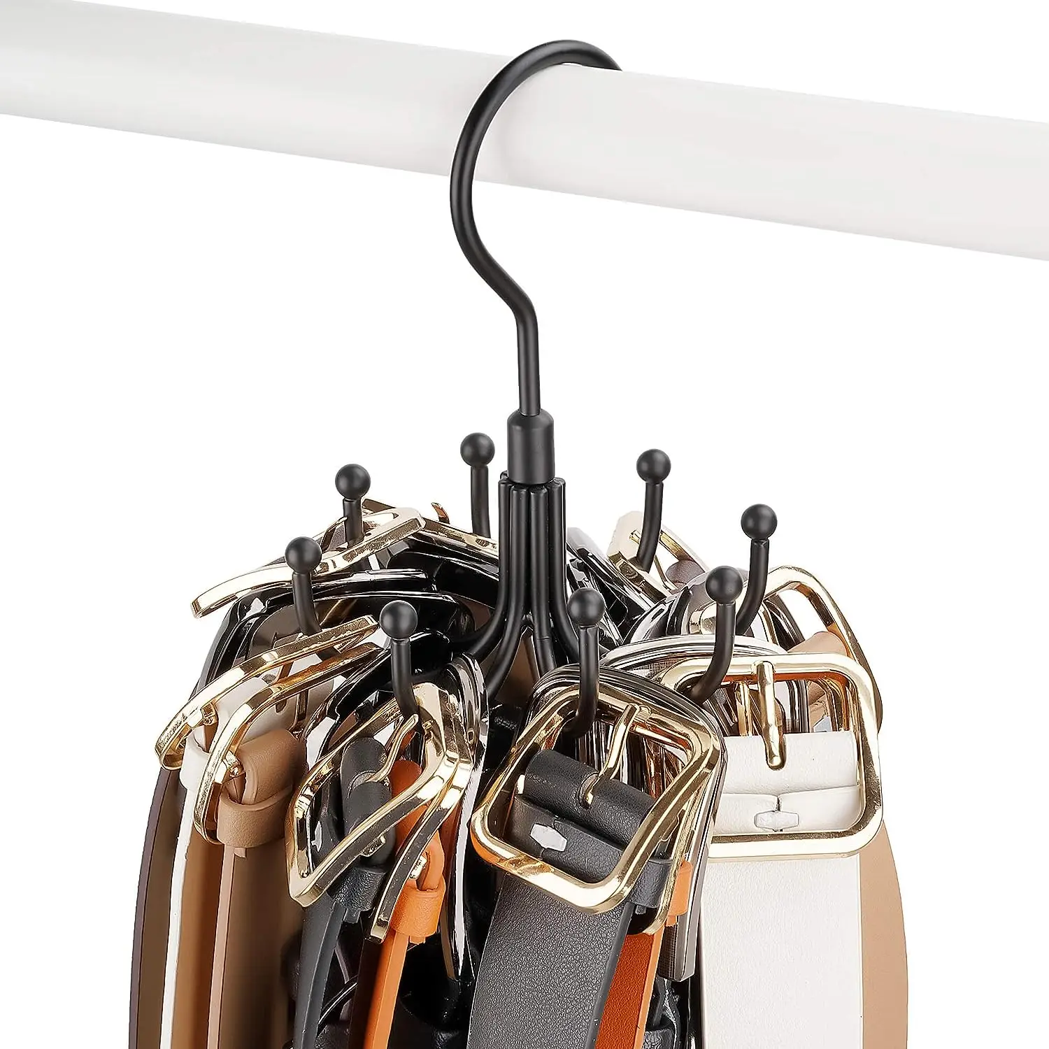 Belt Hanger With 8 Claws Rotatable Belt Organizer For Closet ...