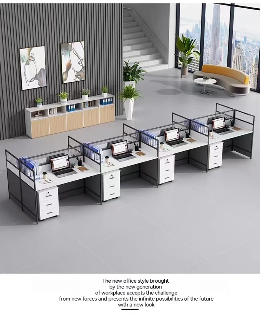 Modern Design Cubicles Facing 4-person Workstations For Staff Use - Buy ...