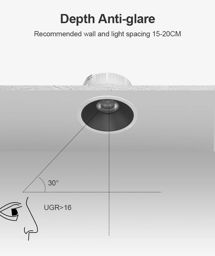 Aluminum Body Led Spotlight 10w Ceiling Light Downlights Embedded Anti ...