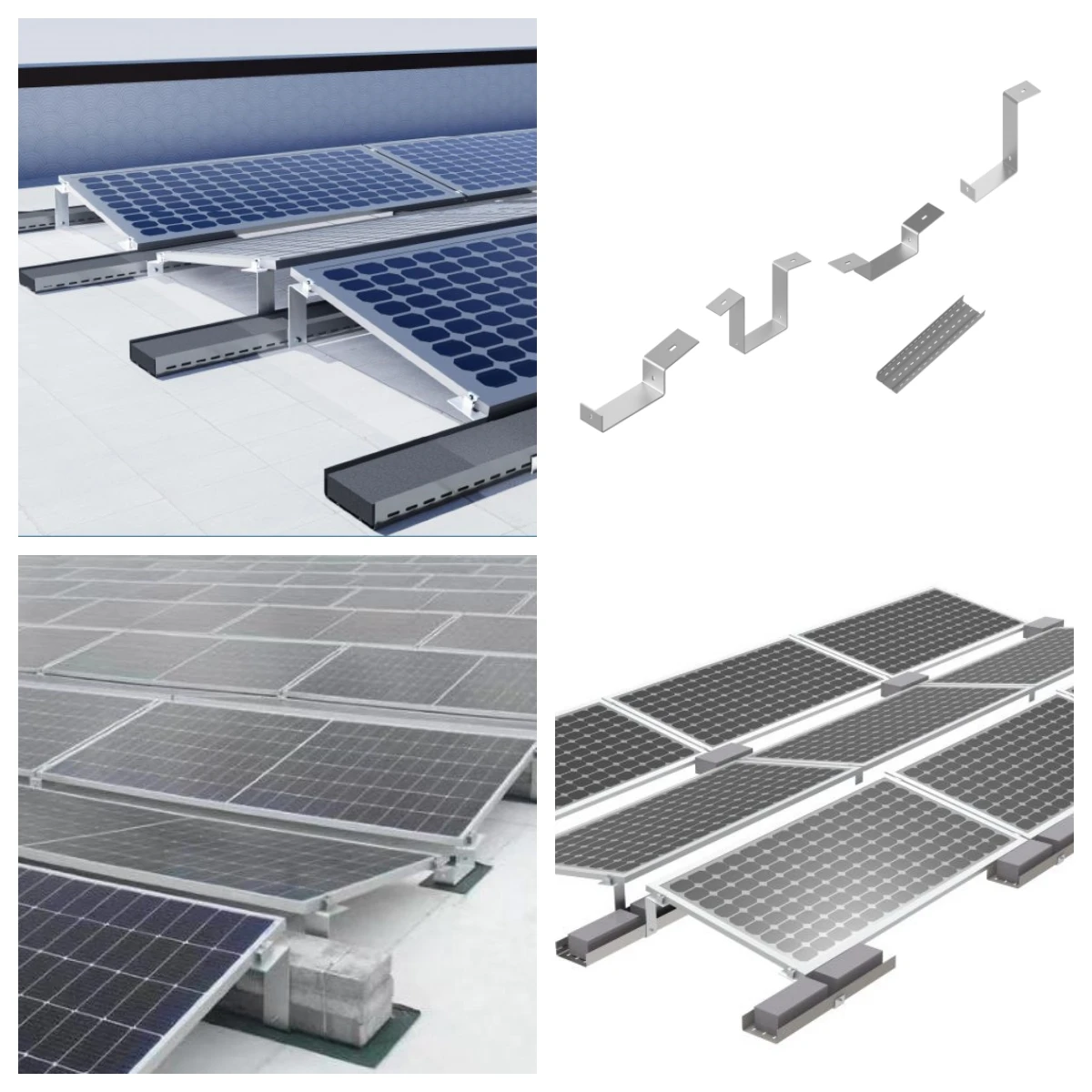 European Warehouse Non-penetrating Ballast Solar Mount System East West ...