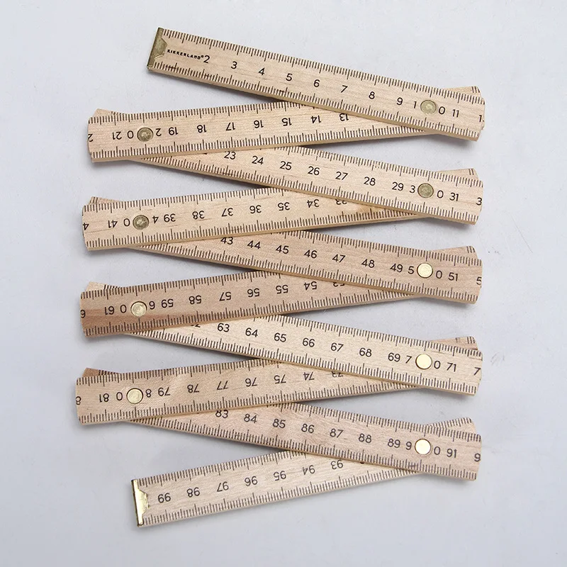 Construction Measuring Wood Folding Ruler - 2m/1m Length
